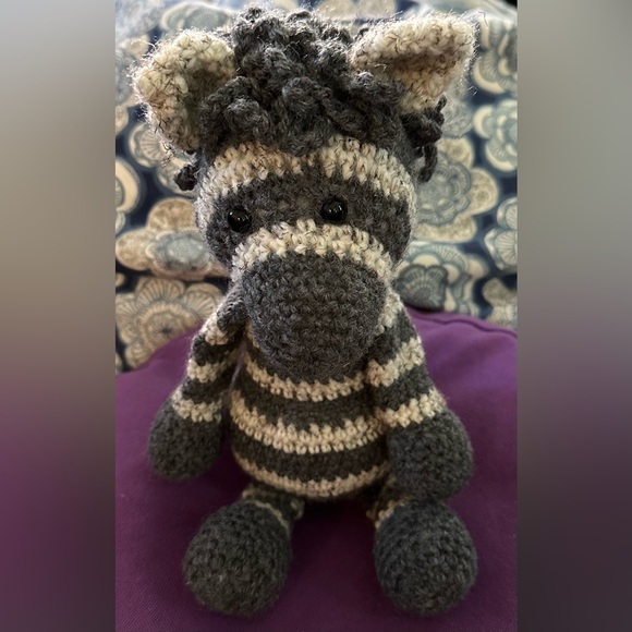 Little Stuffy | Toys | Nwot A Stuffy Little Zebra Hand Crafted Crochet ...